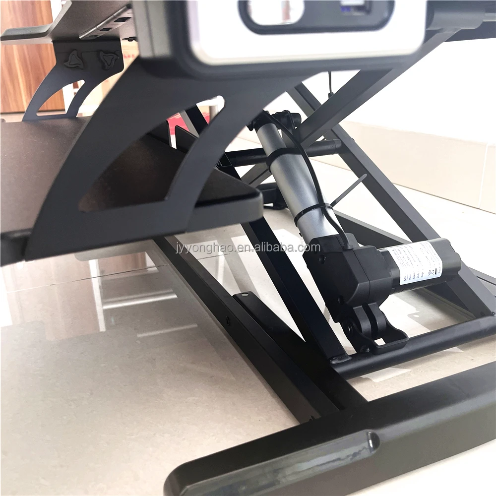 Rapid Riser Small Desk Standing Keyboard Tray With Powder Coated Black ...