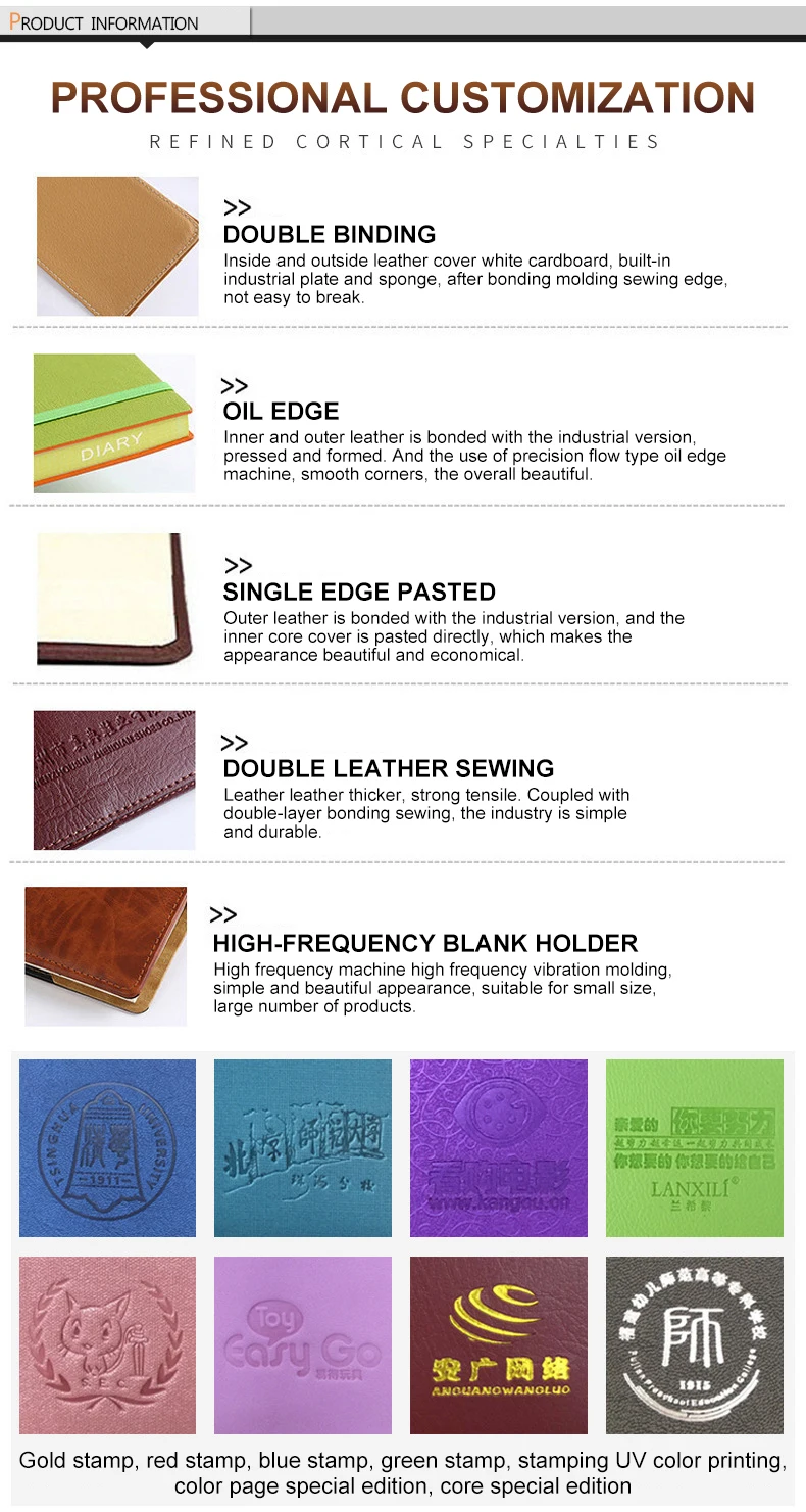 Business Notebook Spot Can Print Logo Leather Face Thickened Office ...