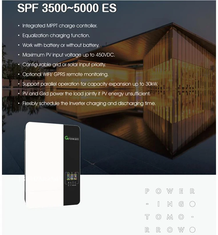 Growatt Off Grid Spf Power 3500es 5000es 5kw 5000w 3500w Single Phase ...