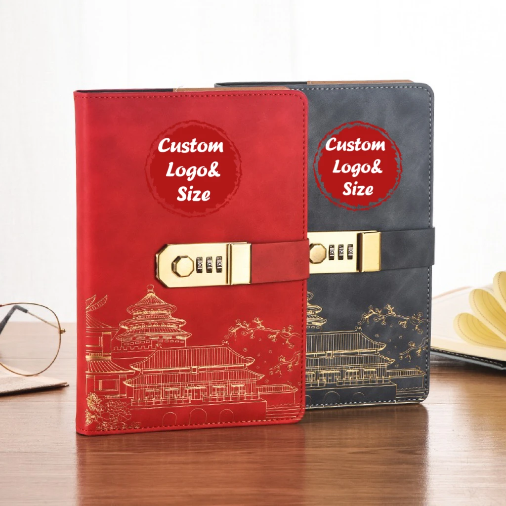 A5 Vintage Cipher Book With Lock Literary Exquisite Notebook ...