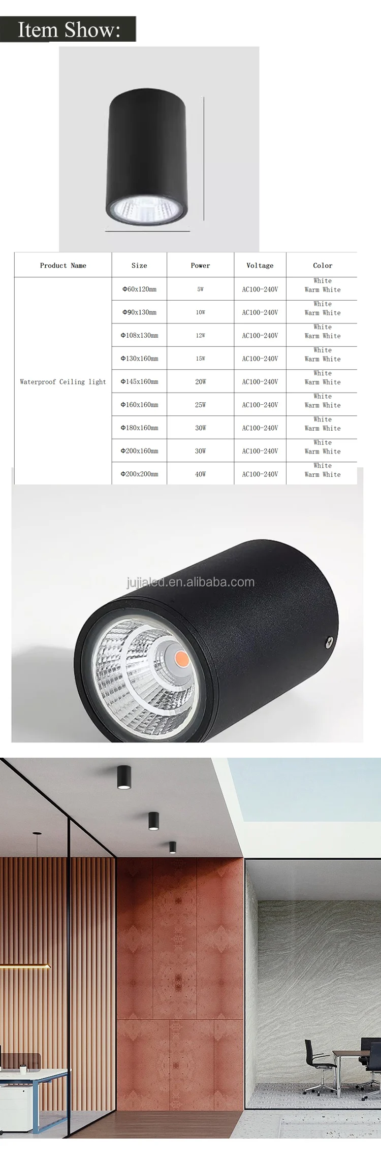 Ip65 Waterproof Round Surface Mounted Led Ceiling Down Light Modern 5w ...