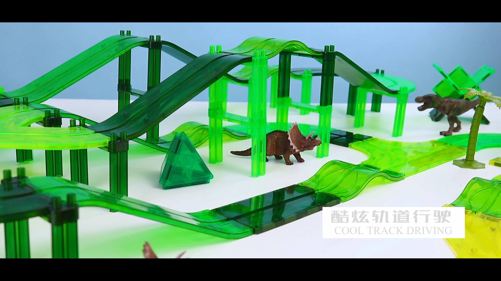 Diy Magnetic Track Toy Car Adventure Track Toy Dinosaur Battery ...