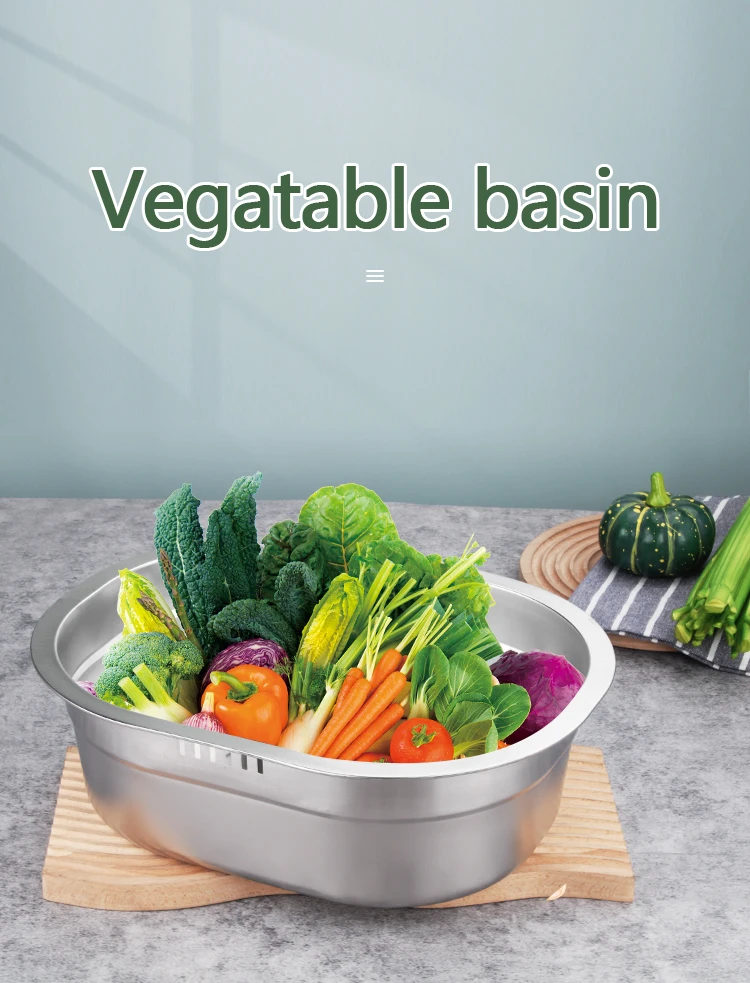 Hongyuan Multi-Purpose Stainless Steel Washing Bowl for Sink Wash ...