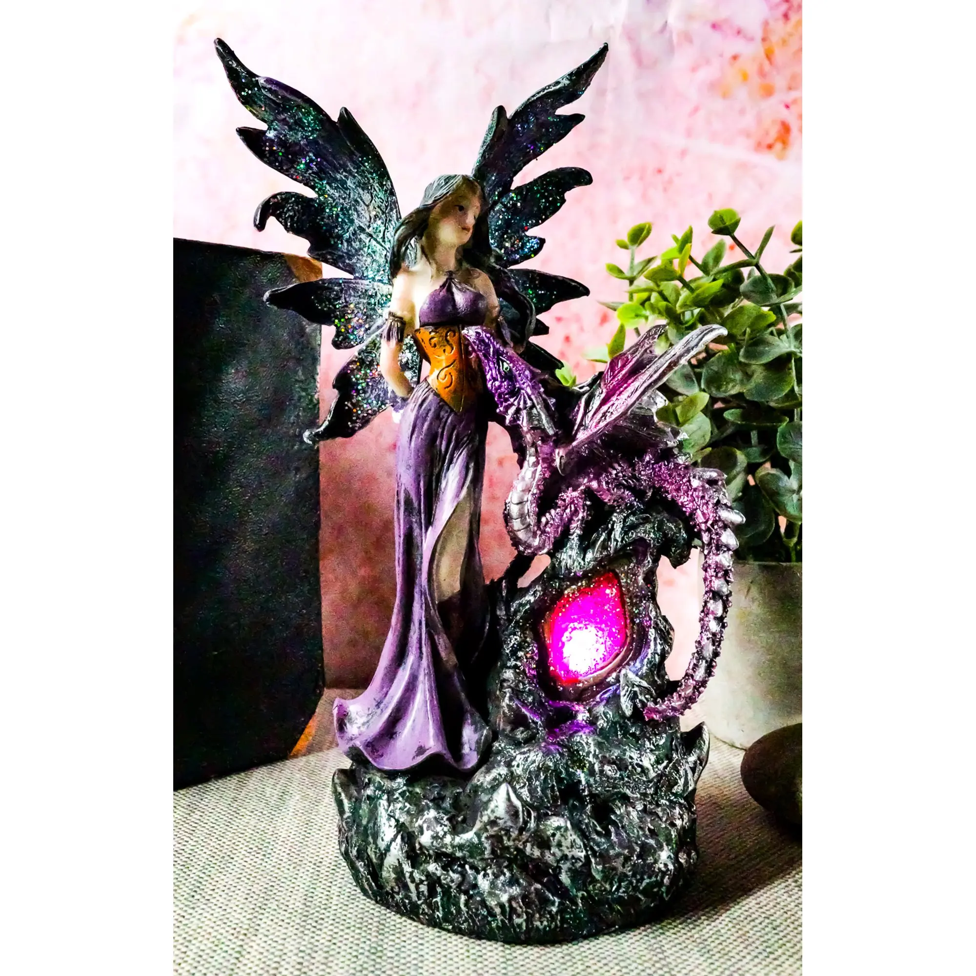 Wholesale Handmade Mini Resin Fairy Figurines - Purple Fairy Sitting ...