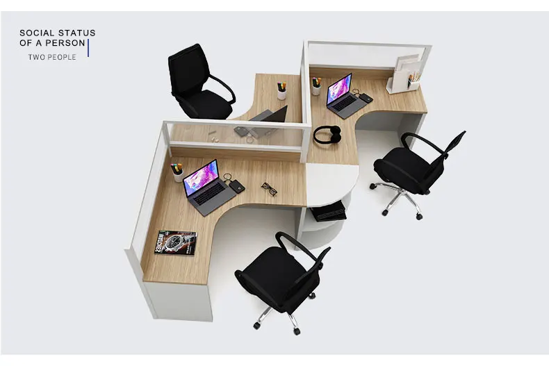 Modular Office W Shaped Corner Desk - Modern & Eco-friendly