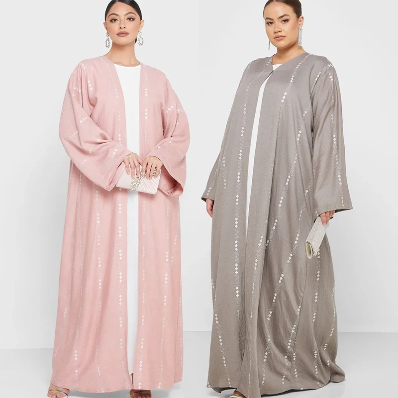 Soft Lightweight Islamic Clothing pink Hijab Stylish Abaya 2 Piece Set ...