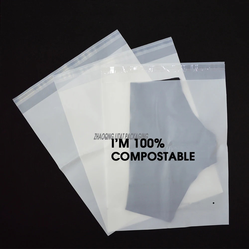 100% PLA Biodegradable Cornstarch Bags for Garment Packaging