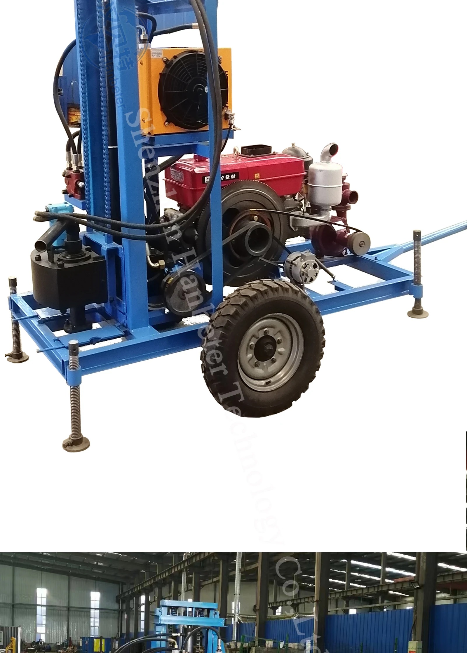 150m 22hp Water Borehole Drilling Rig Hydraulic Boring Machine - Buy ...