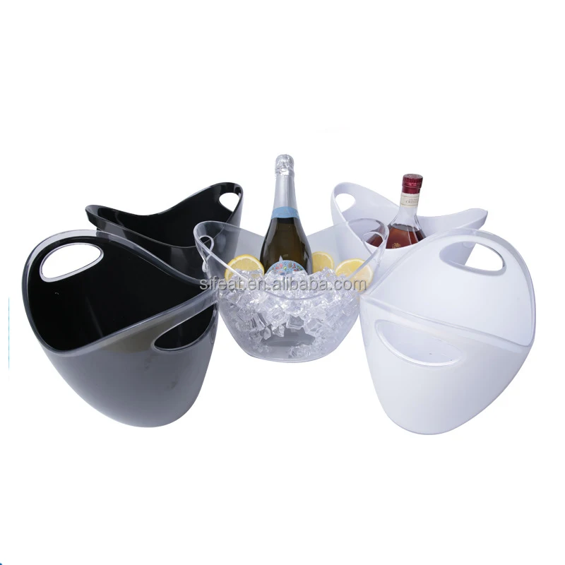 4 Liter Large Plastic Ice Buckets Beverage Tubs Wine Bucket Bowl for ...
