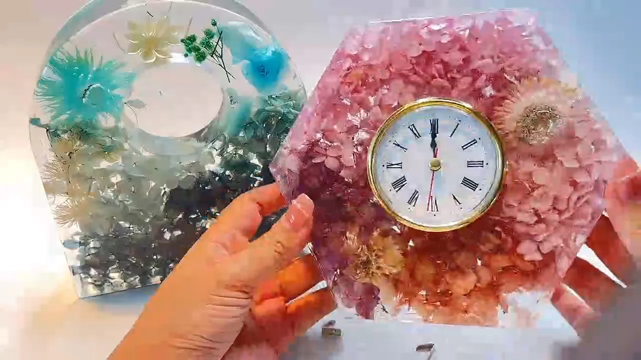 M3752 Geometry Large Desk Clock Mold Epoxy Resin 3d Silicone Molds Home ...