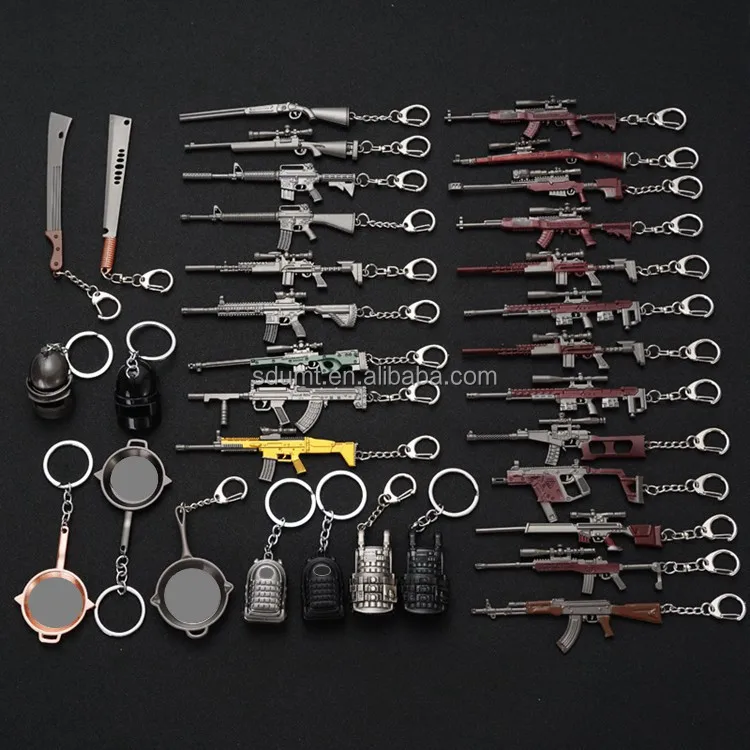Wholesale Metal Keyring Game Cool Toy Little Pendant Weapon Key Chain ...