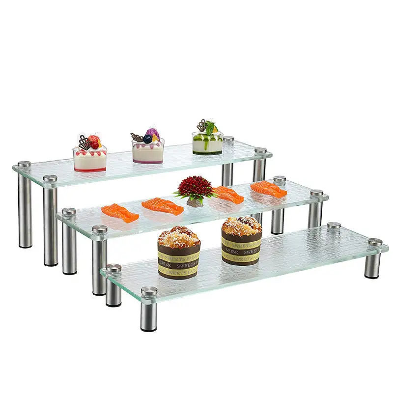 Elegant White Acrylic 3-Tier Rectangular Cupcake Dessert Display Riser ...