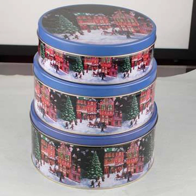 Nice-can Factory Round Metal Tin Box Cookie Biscuit Chocolate Cake Tin ...