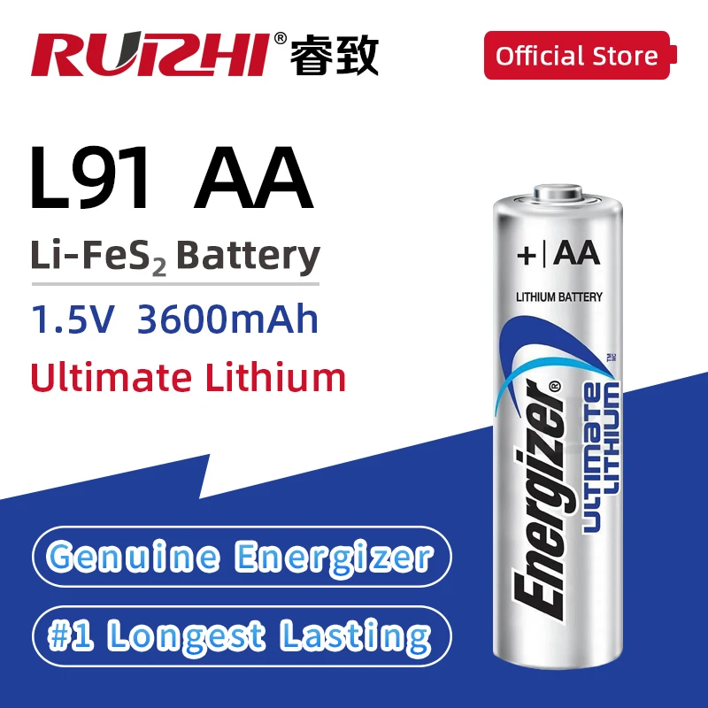 Genuine Energizer L91 Battery Aa 1.5v 2500ma/4000ma 3600mah Lifes2 ...