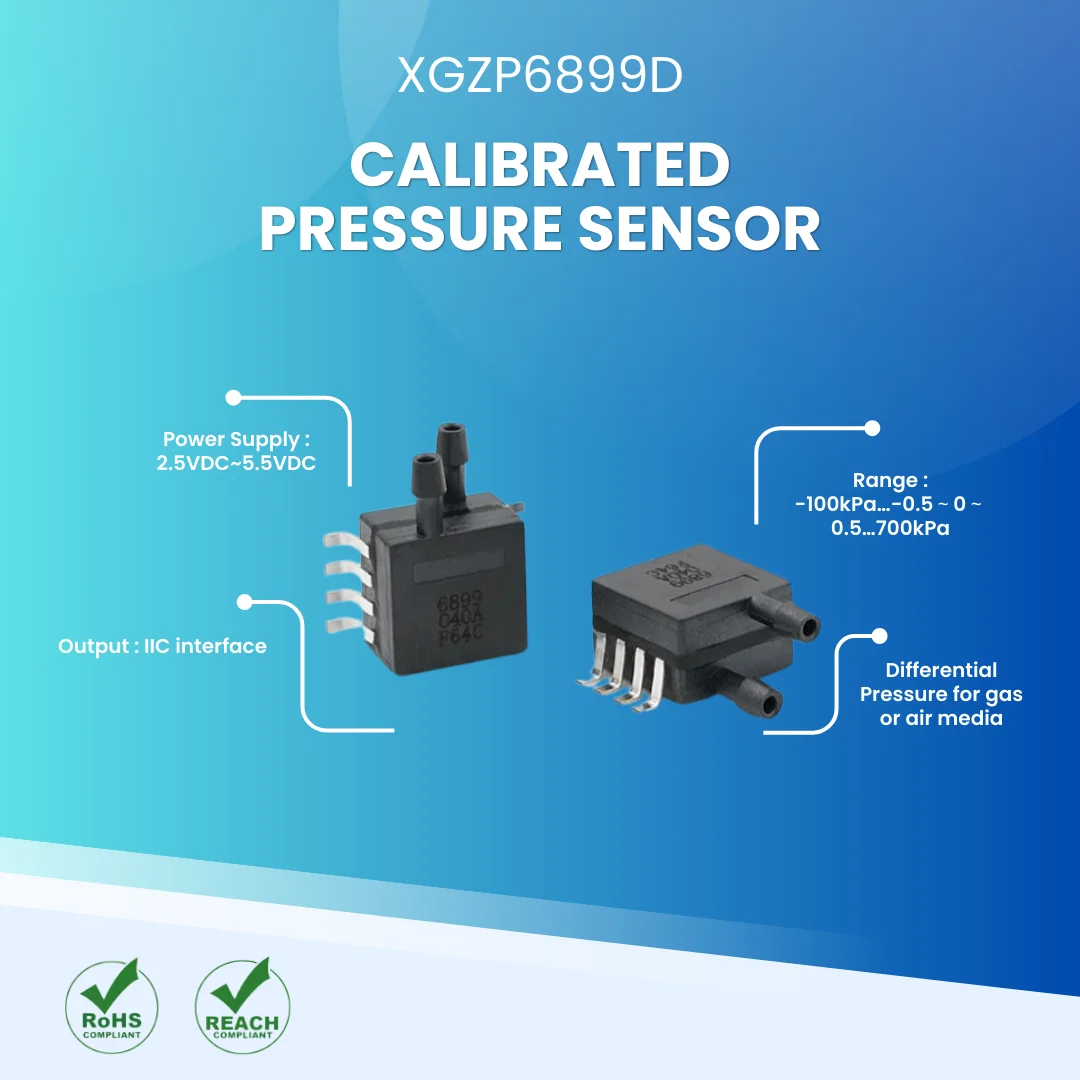 XGZP6899D010KPDG 5V Small Digital Pressure Sensor, 0-1 Kpa Differential ...