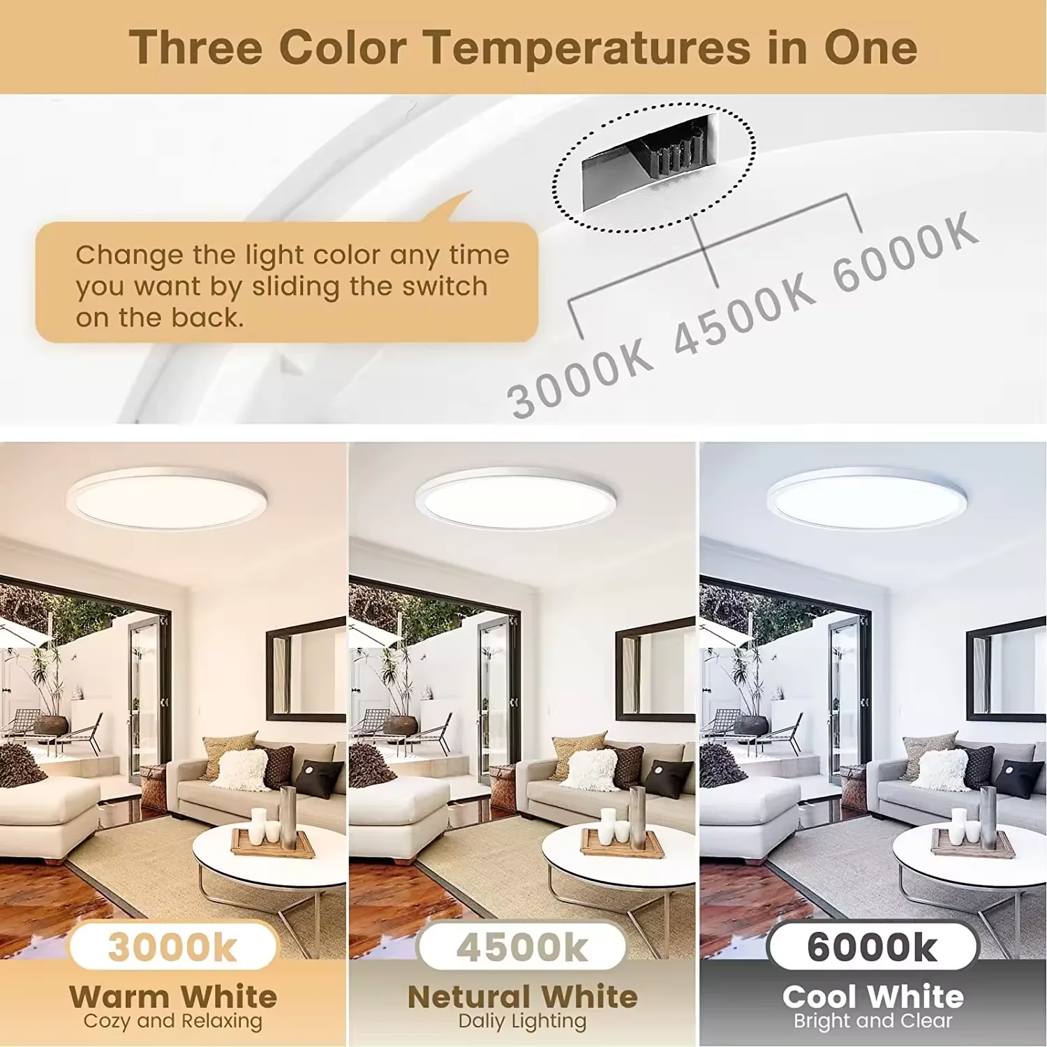 IP45 3000k 4000k 6500k Modern ultra Thin Led Ceiling Panel Light ...
