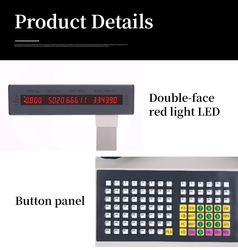 Retail Double Display Receipt Print Scale Digital Weighing Cash ...