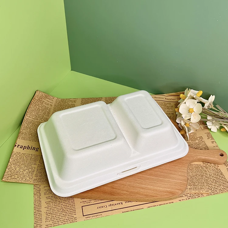 Disposable Sugarcane Bagasse Lunch Box 1000ml Eco Friendly ...