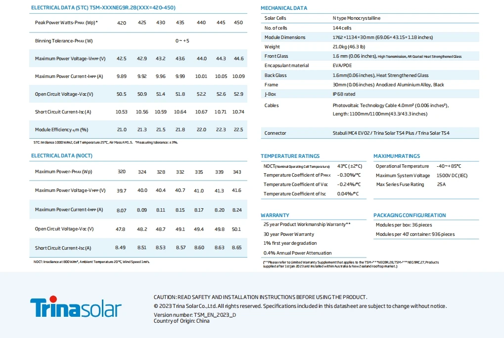 Trina Solar Monocrystalline N-type Solar Panel Glass For Home - Buy ...