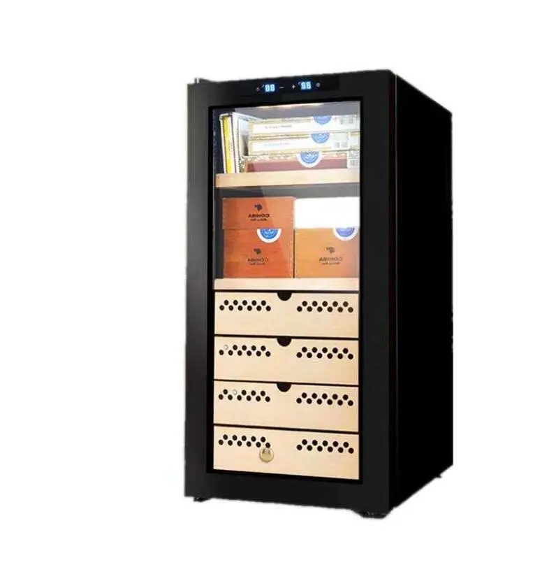Small Humidity Cigar Cabinet Air Cooled Single Temperature Cedar Wood ...