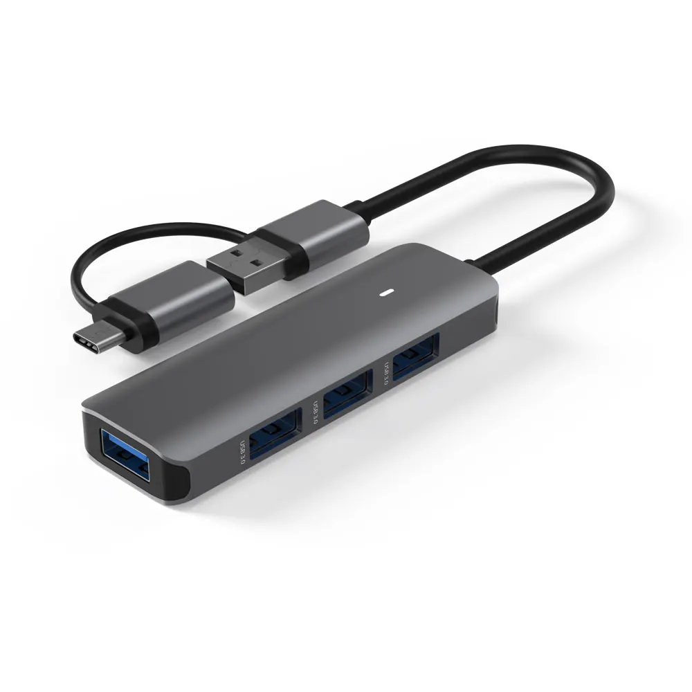 Aluminum Type C Usb Port Hub Multiport 4 In 1 Usb C Hub 3.0 Drive ...