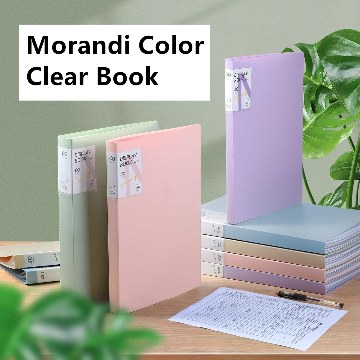 Custom Morandi Multicolor A4 Size File 20~60 Pockets Clear Display Book Presentation| Alibaba.com