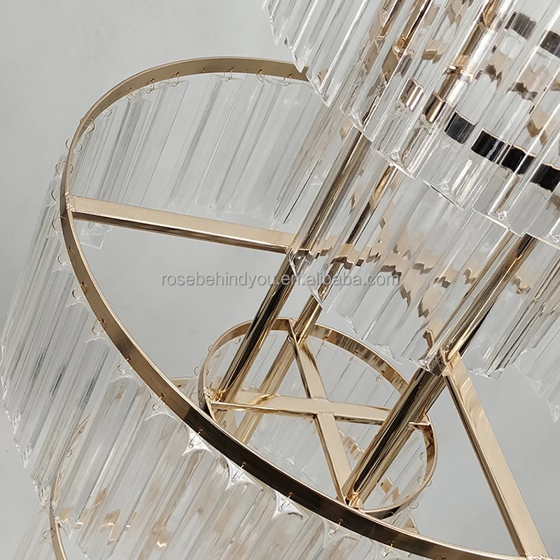 New Design Gold Metal Large Crystal Table Tree Centerpiece for Wedding ...