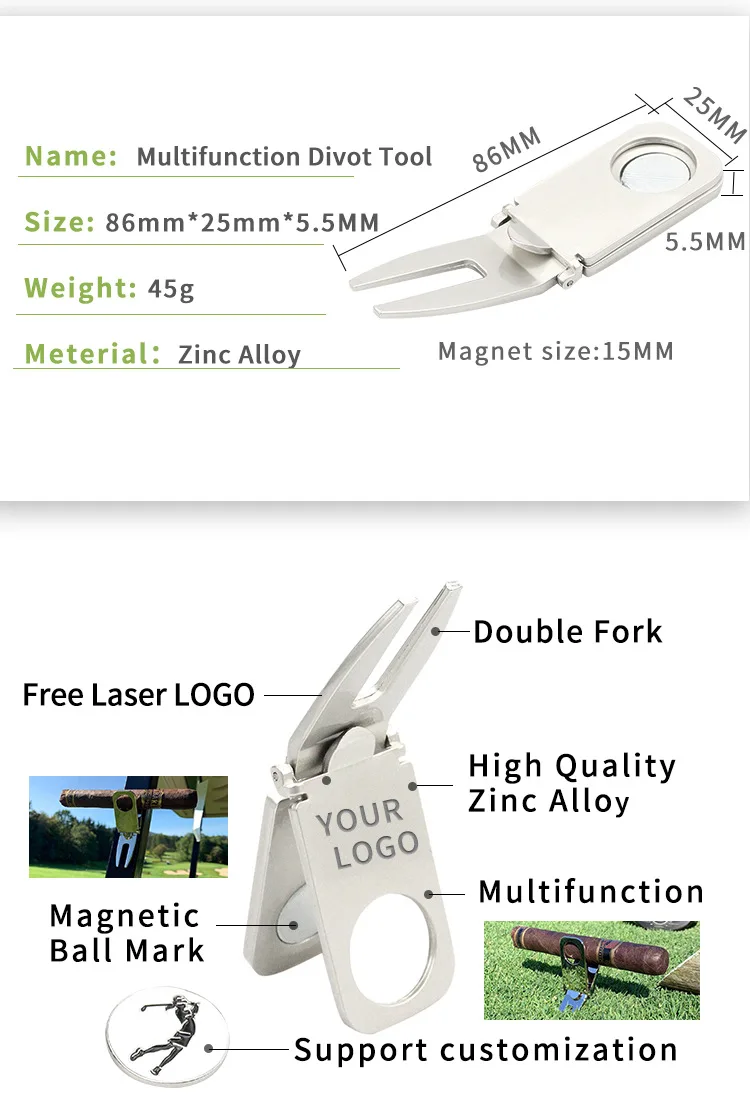 Wholesale Gold Golf Divot Creative Cigar Holder Multi Divot Tool Metal ...