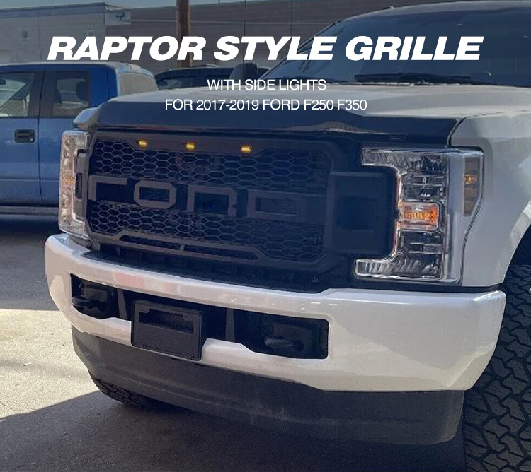 Custom Car Grills Raptor Style Front Bumper Grille With Letters For ...