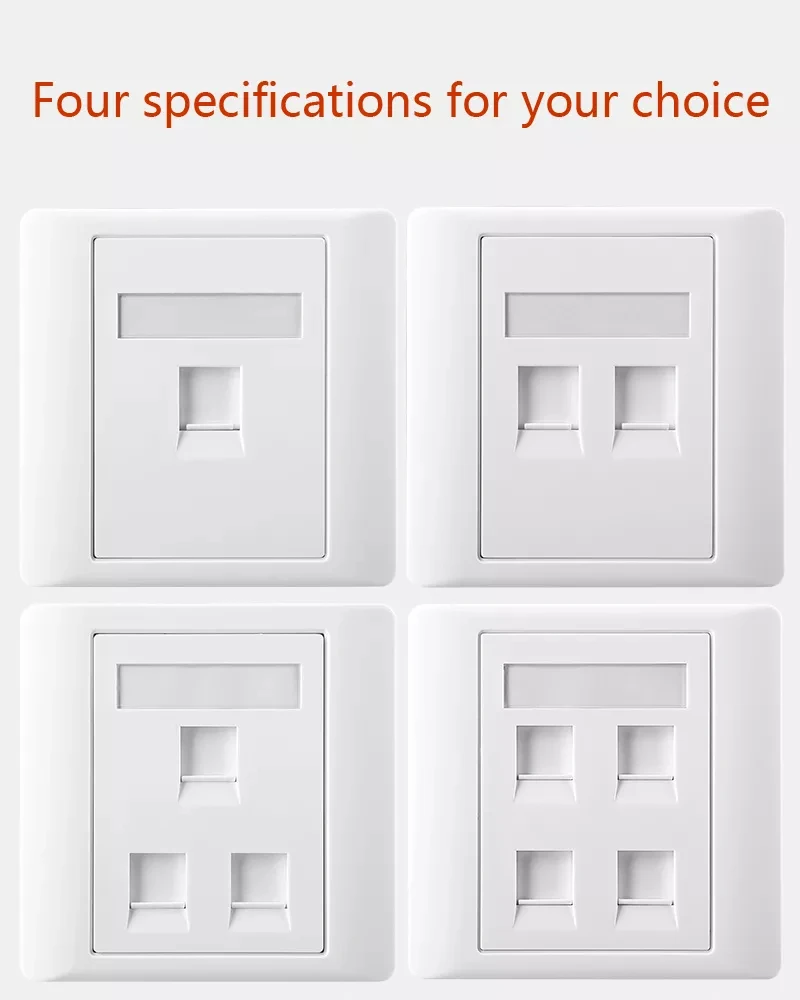 Face Place Rj45 Rj11 Face Plate 1/2/4 Port Socket Network Wall ...