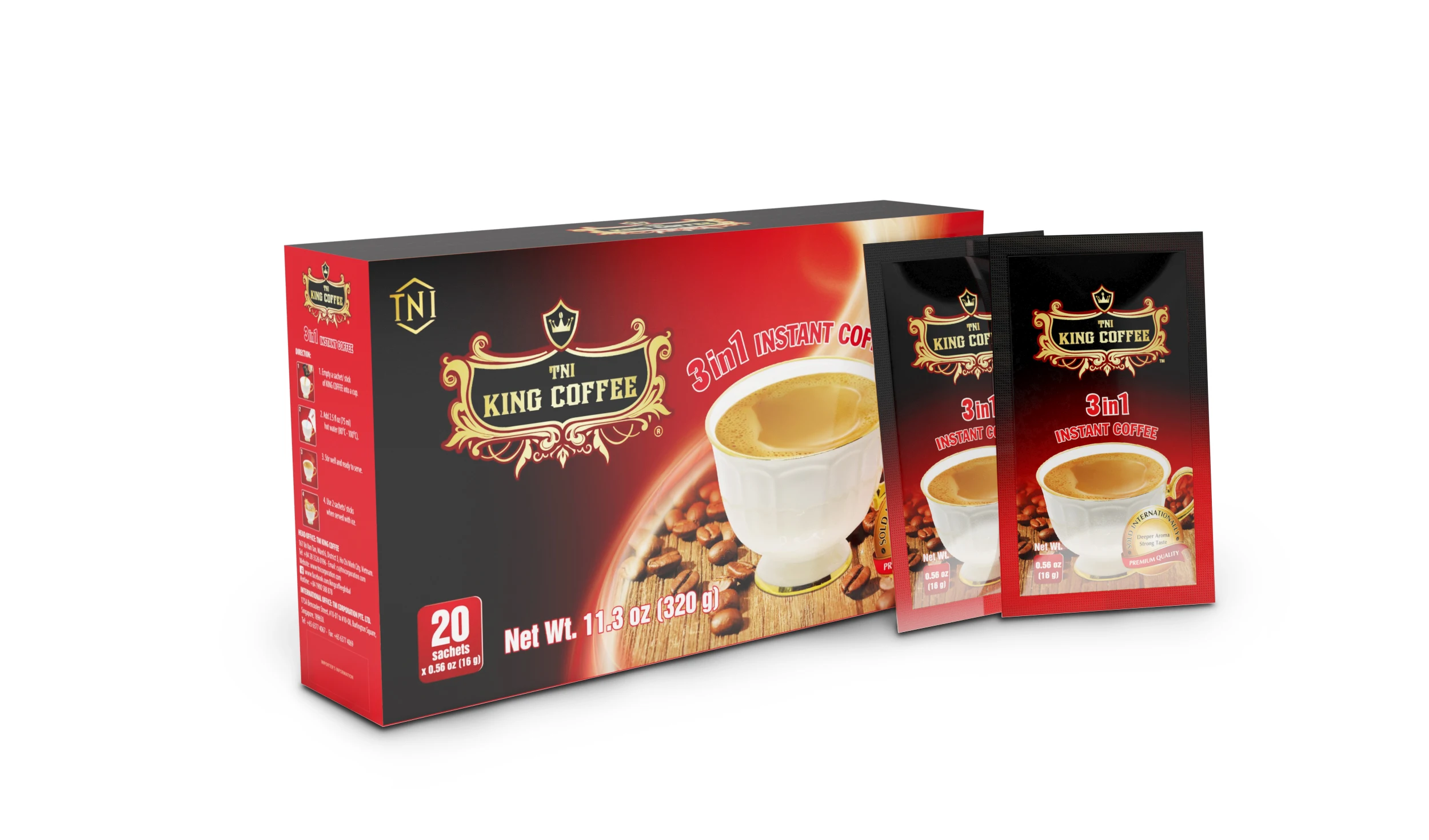 King Coffee - 3in1 Instant Coffee Packed In 20 Sachets Per Box From ...