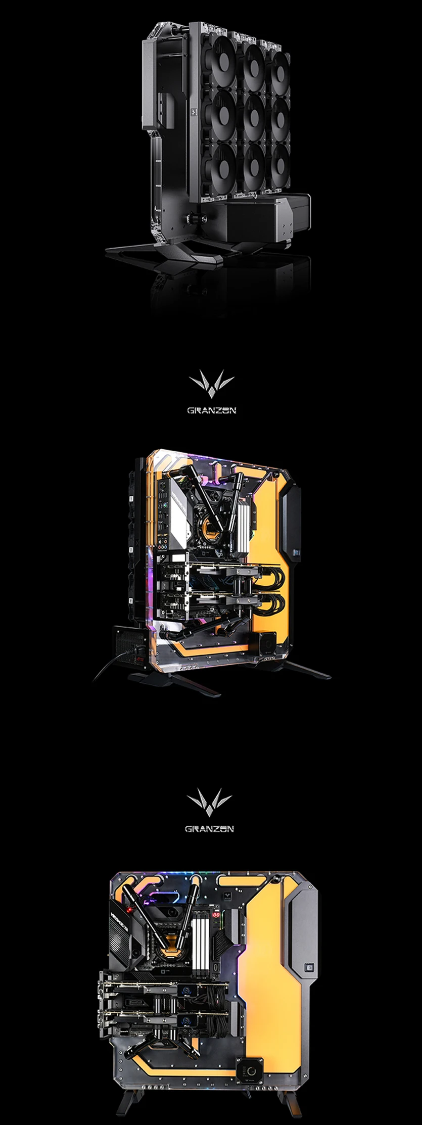 Granzon G20 Open Frame Distro Plate Case for E-ATX Motherboard