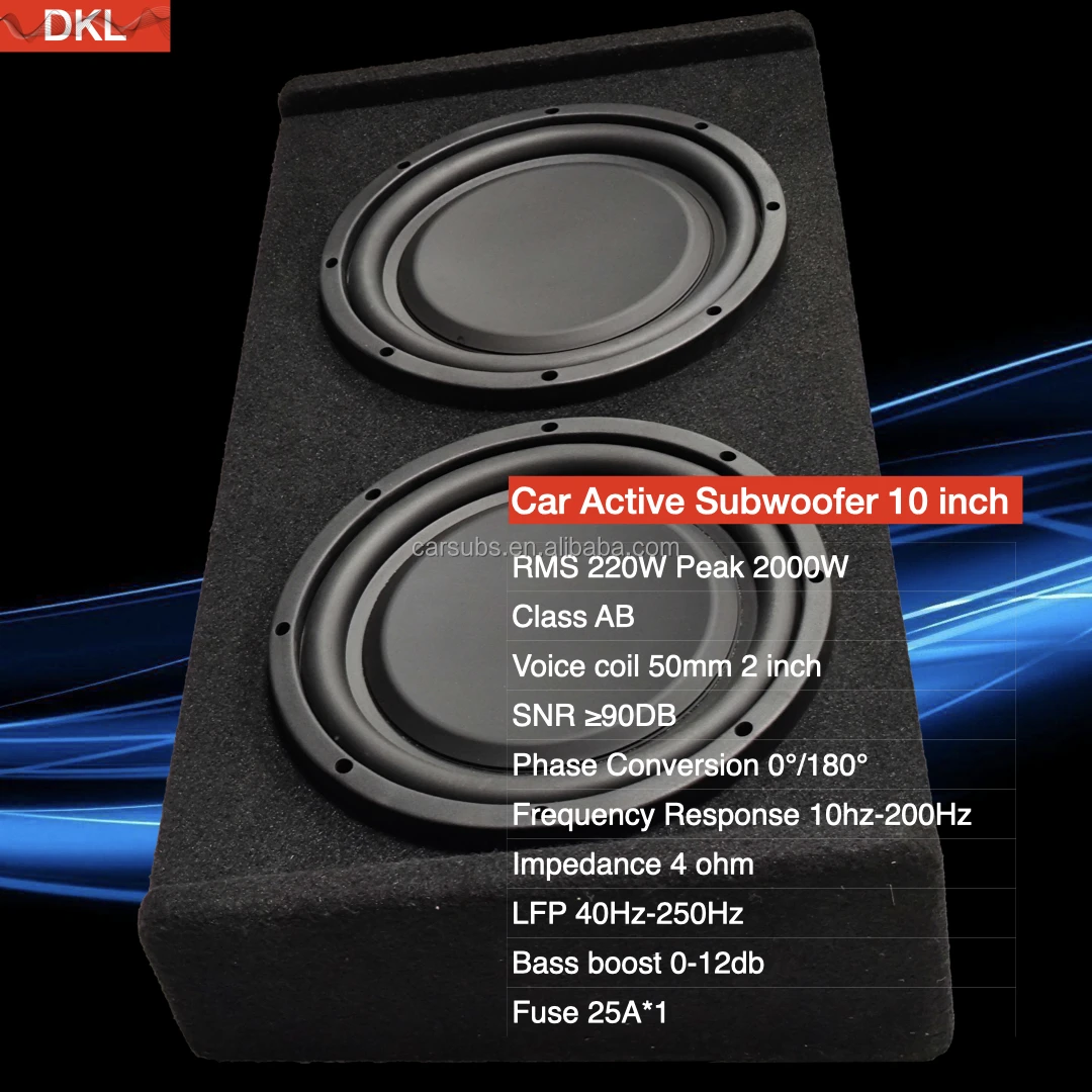 Car Trunk 10 Inch Dual Seal Subwoofer Box Enclosure RMS 220W Peak 2200W ...