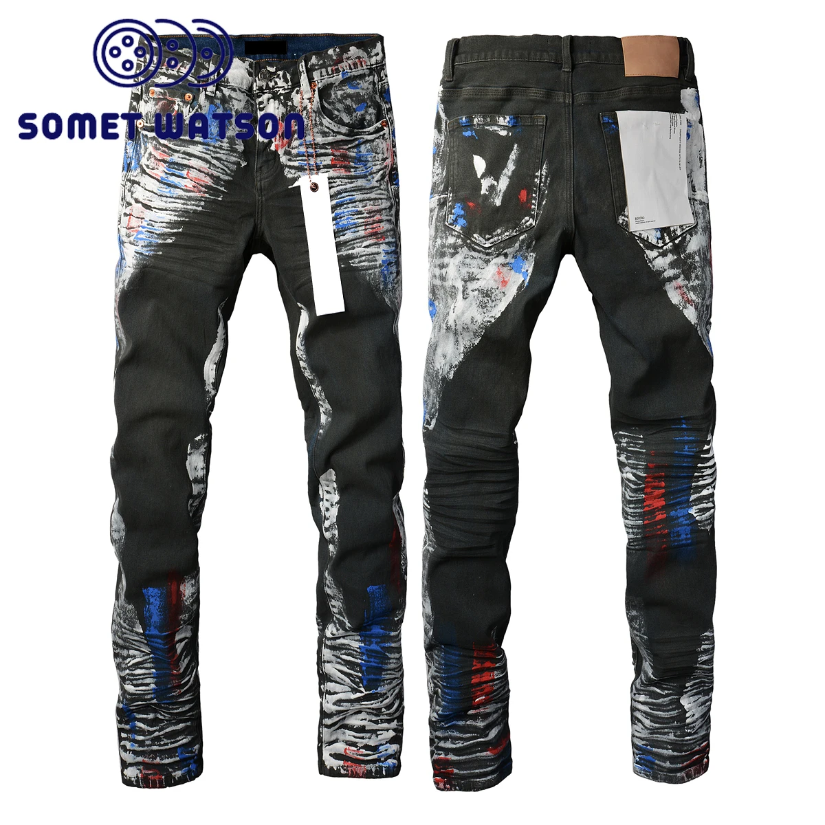 Purple Color Brand Name Slim Jeans Plus Size Denim Cow Boy Jeans Purple ...