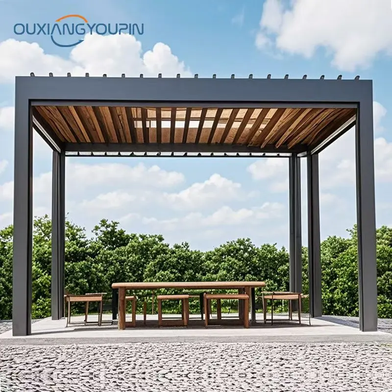 Outdoor Modern Aluminum Motorized Sun Bioclimatic Pergola For ...