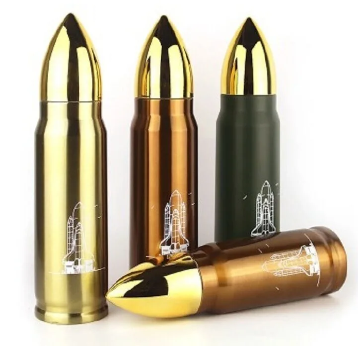 350ml 500ml 1000ml Double Wall Water Bottles Stainless Steel Shot Gun ...