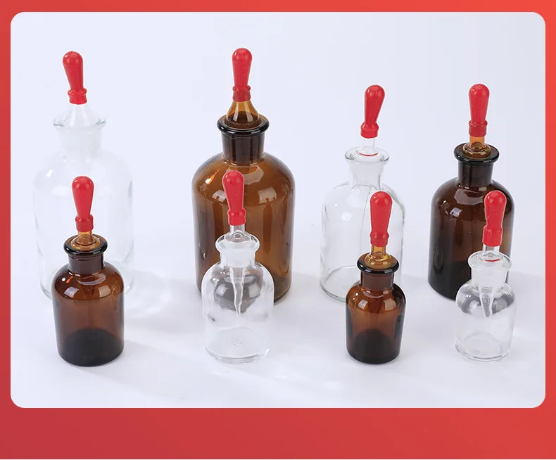 30ml 60ml 125ml Laboratory Reagent Glass Dropper Bottle Amber Glass ...