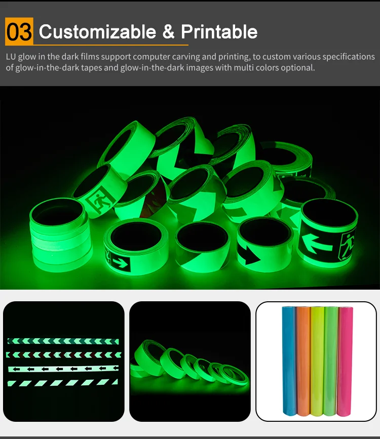 Outdoor Floor Custom Luminous Fluorescent Glow In Dark Paper Safety ...