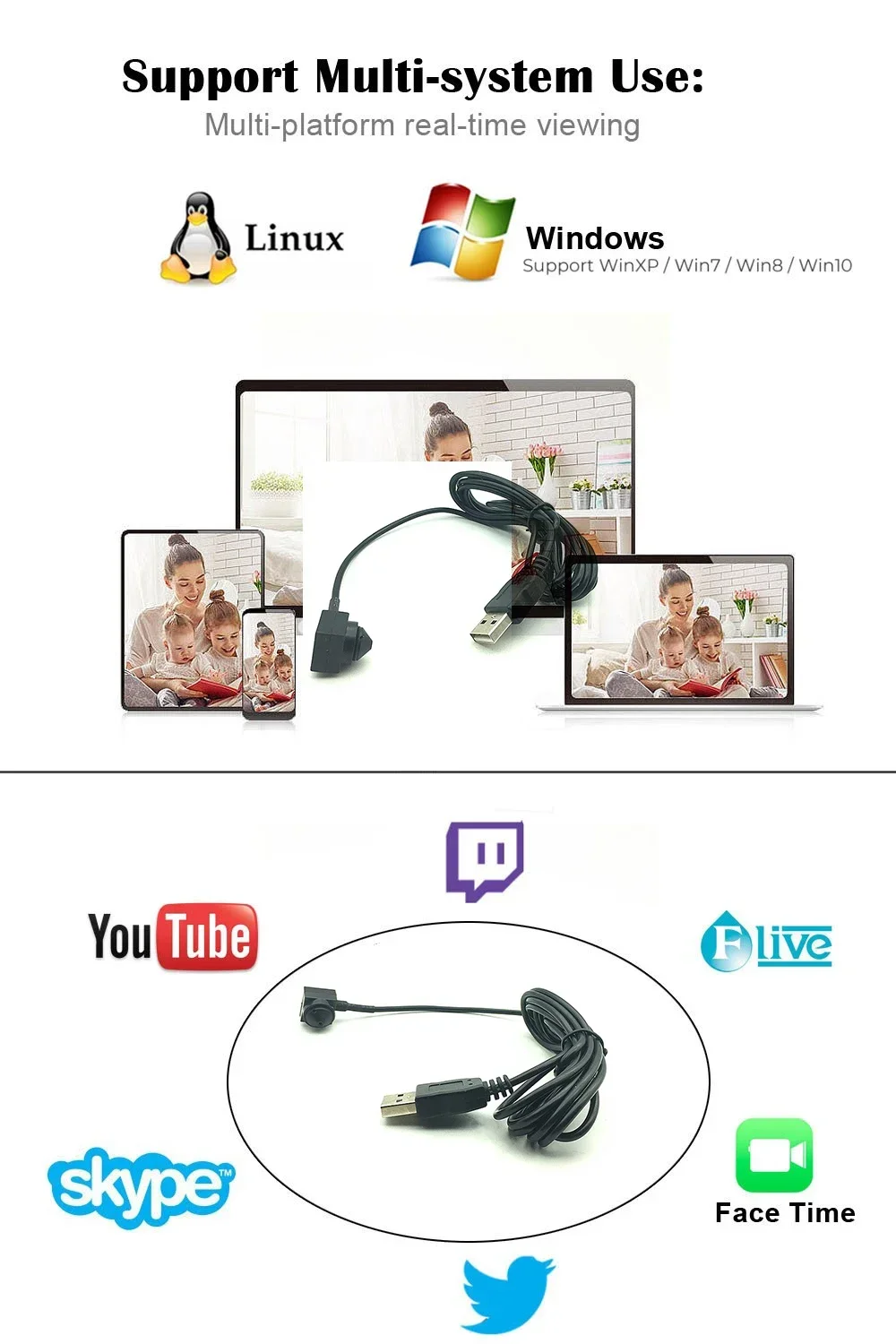 2K Industry UVC Mini USB Camera Webcam 4MP 30fps High Speed Multiple ...