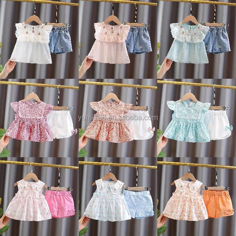 Summer Fashion Girls' Birthday Suit Girls' Short-sleeved Gauze Skirt ...