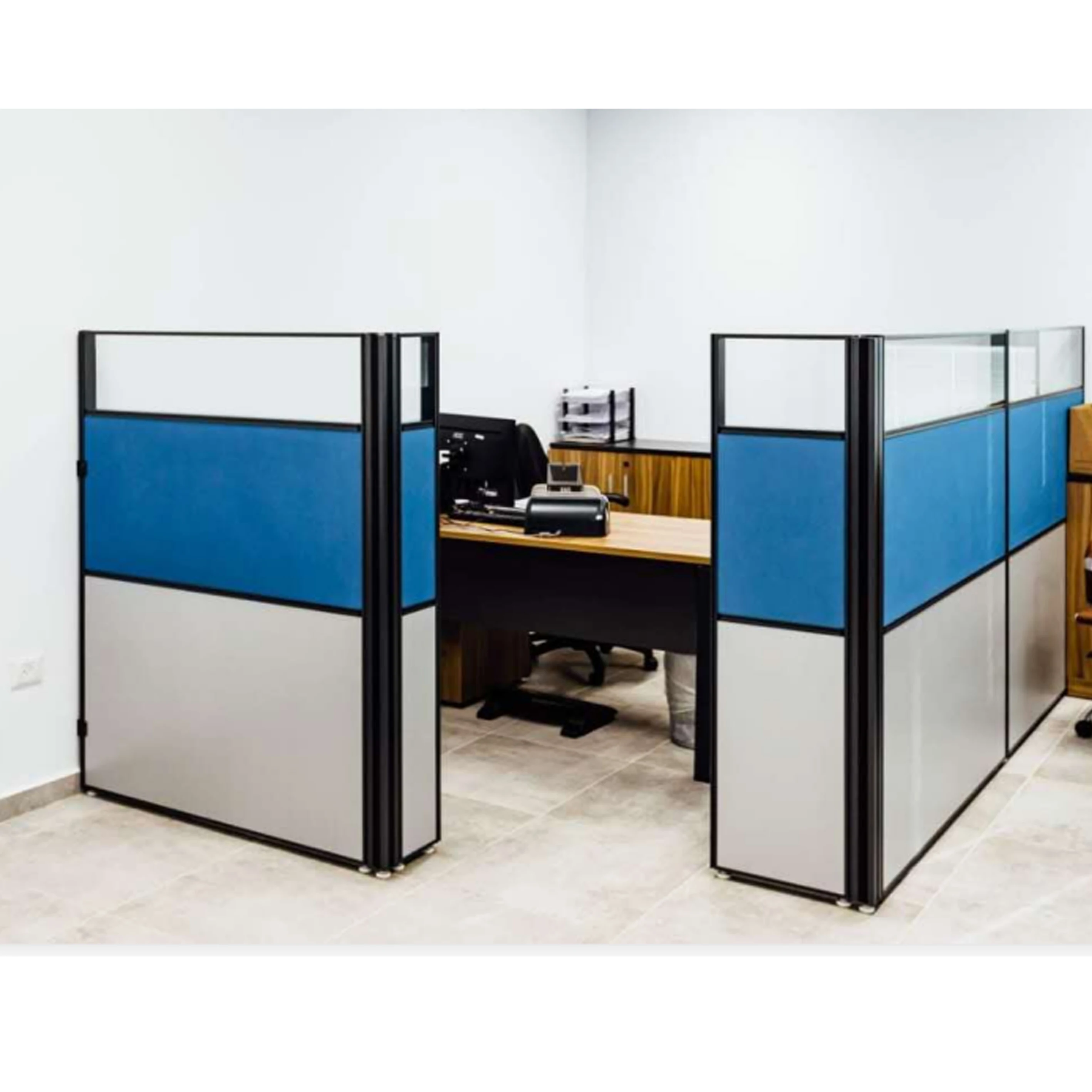 Modern Half Height Cubicle Office Partition Modular Single Desk 2 4 6 ...