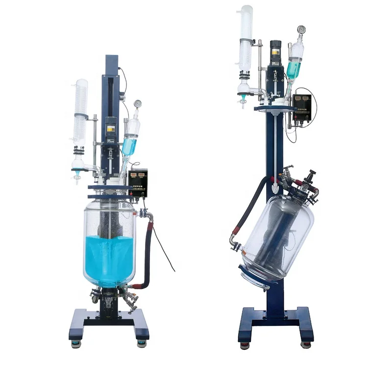 Lab Chemical High Pressure Bioreactor Jacketed Glass Reactor 5l 10l 20l ...