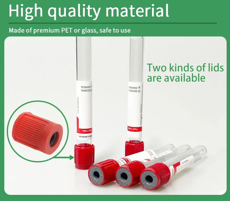 Medical Glass PET Blood Collection Tube for Glucose Testing with Sodium ...