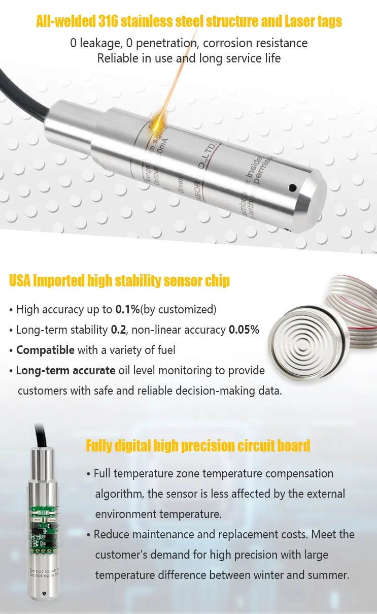 RS485 Diesel Fuel Tank Level Sensor - Precision & Reliability