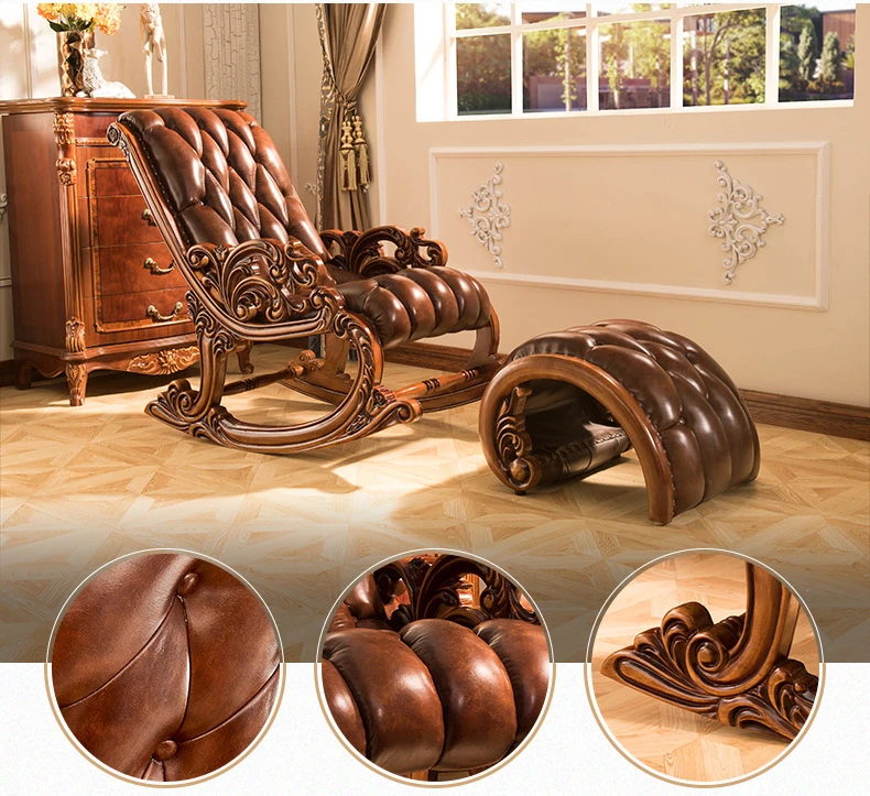 Antique Design High End Wood Rocking Arm Chair,Swing Chair For Bedroom ...