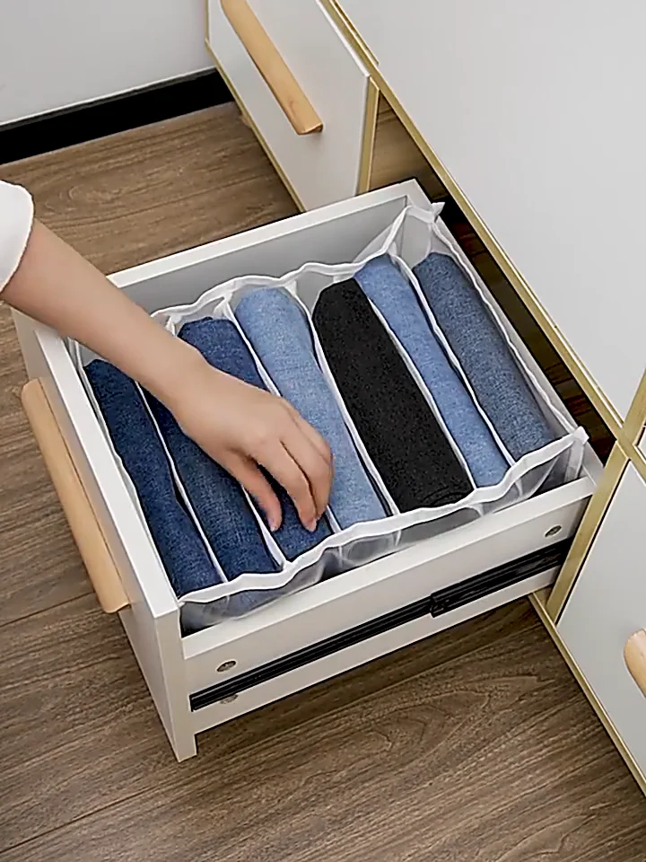 Nylon Foldable Drawer Divider Storage Wardrobe Clothes Organizer For ...