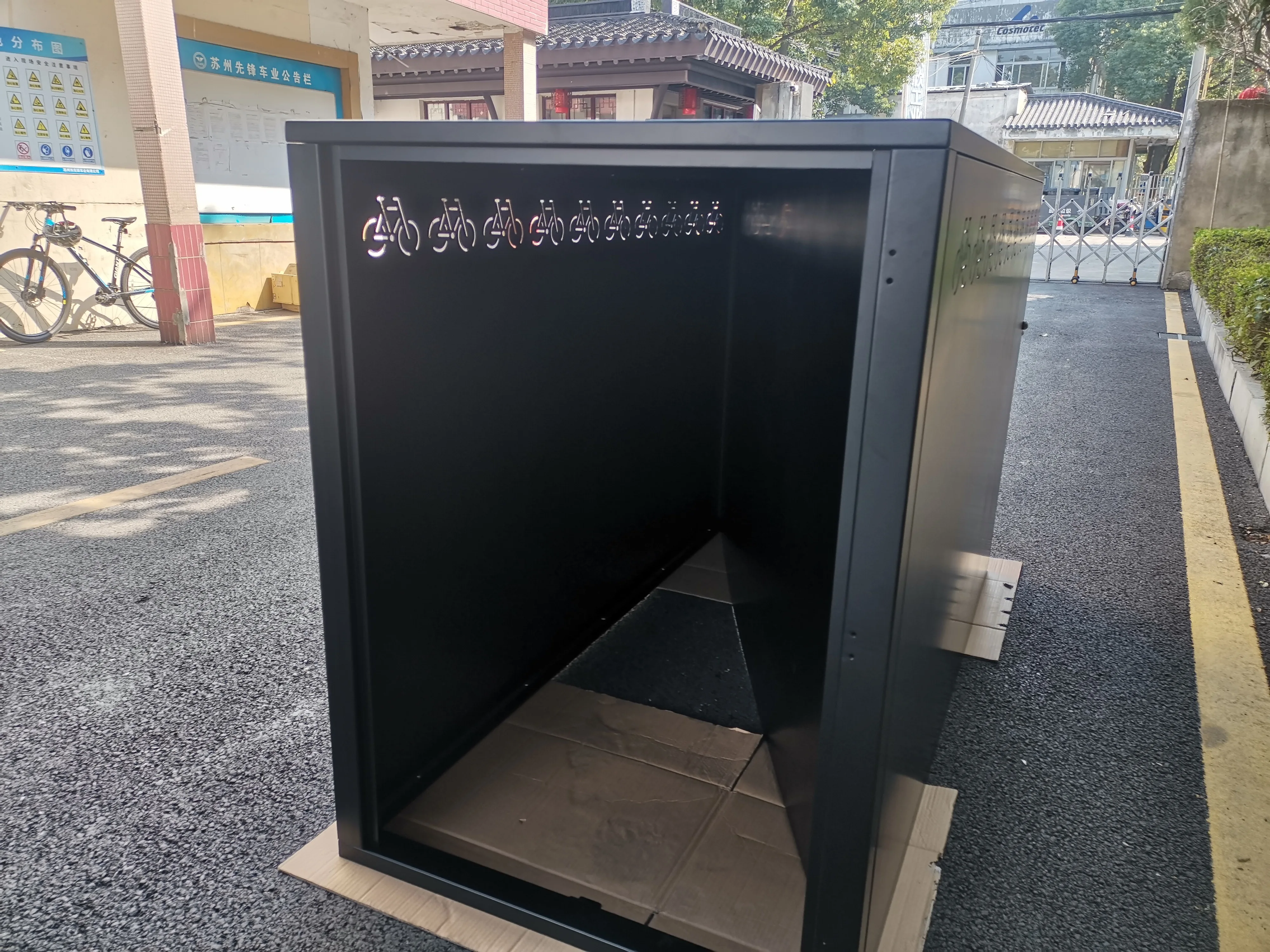 Galvanized Black Bike Storage Box Carbon Steel Suitable for Outdoor ...