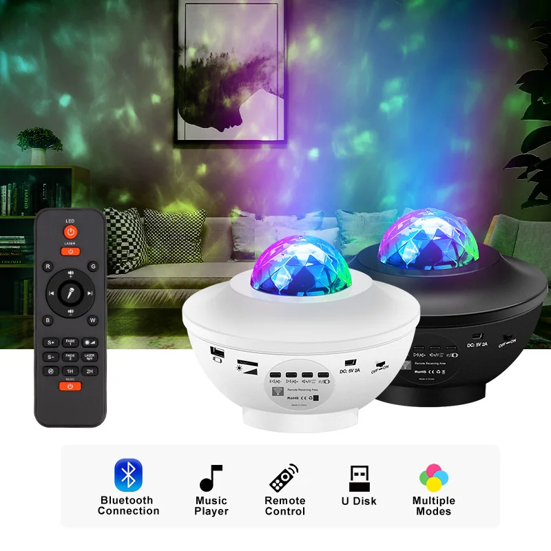 Helius Smart Home Indoor Remote Control Bluetooth Speaker Led Rgb Starry Sky Music Star ...
