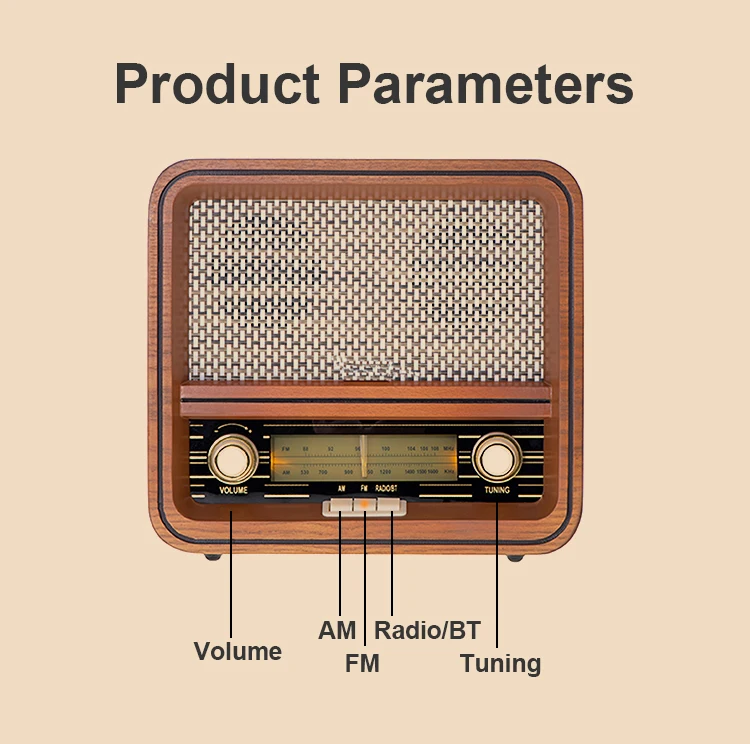 Vintage Dab+ Fm Radio Real Wooden Built-in Stereo Speakers Classic ...