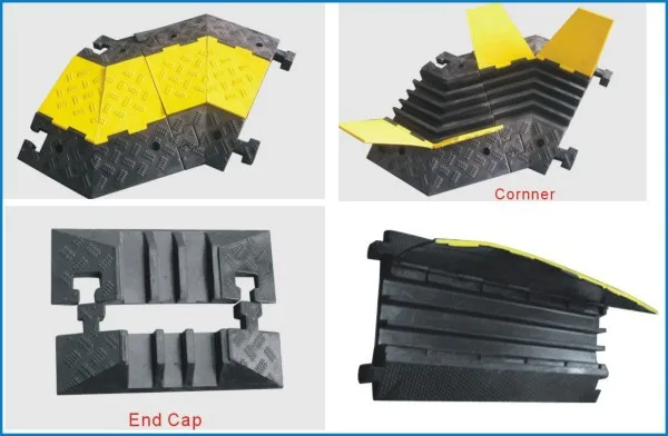 Rubber Cable Pipe Road Crossing Ramp,60*60mm One Channel Pipe Protector ...